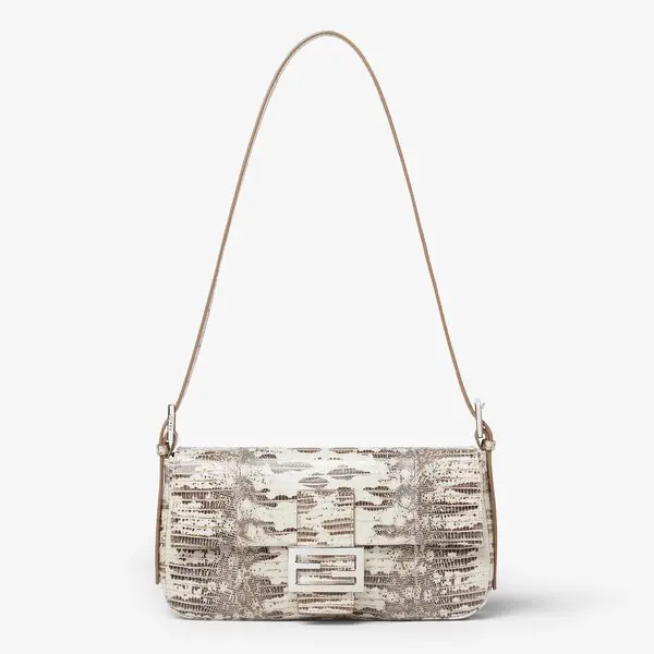Fendi Baguette® 26424 Parchment-colored Lizard-leather Bag